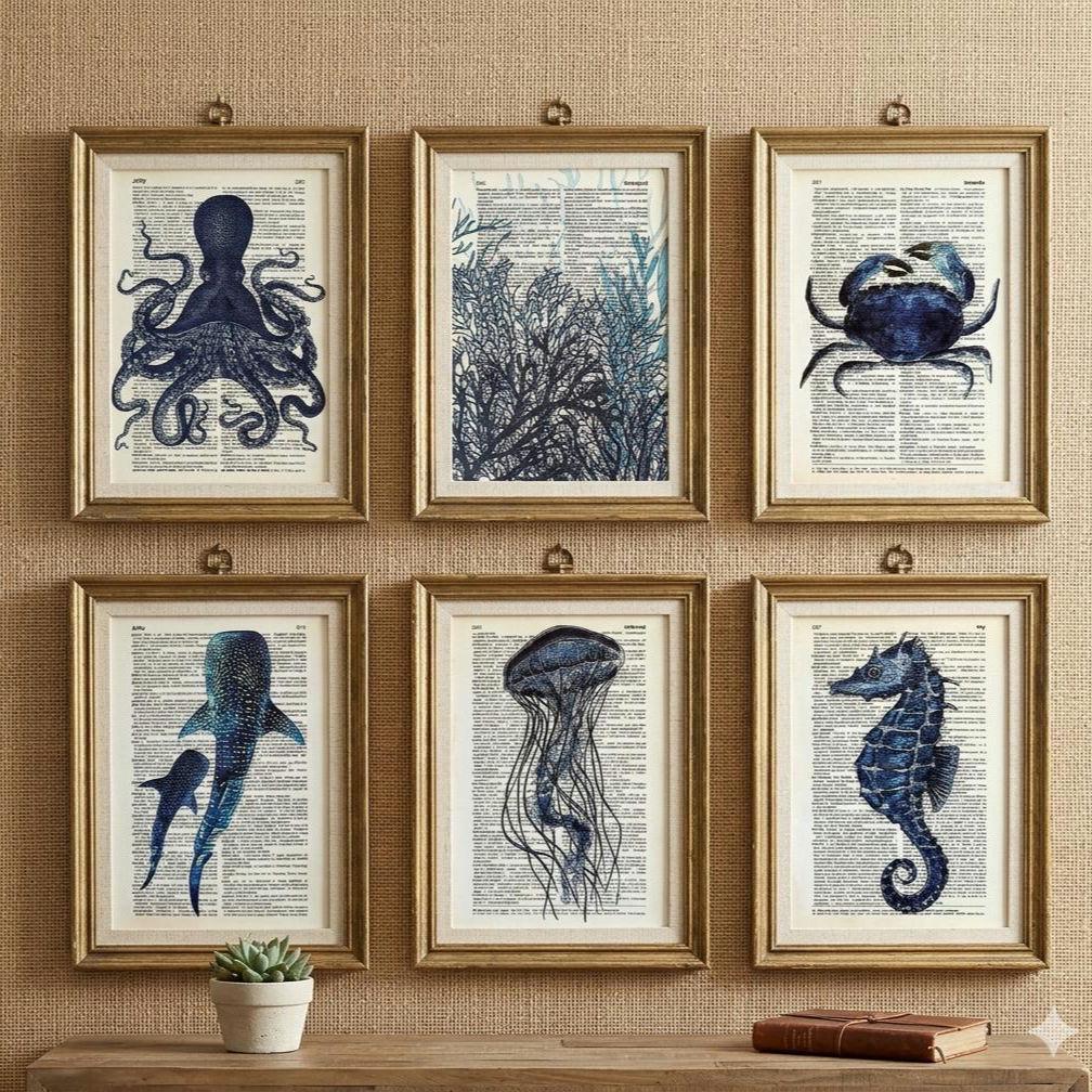 Sea Life Decor, Whale Poster, Octopus Print, Sealife Poster, Ocean Wall ...