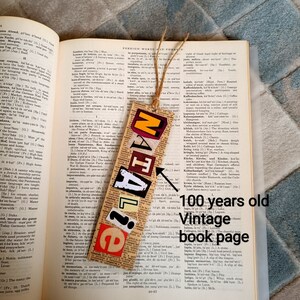 Bookmark From 100-year-old Book and Magazine Letters, Personalized ...