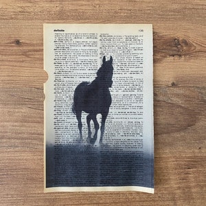 Set of 6 Horse Dictionary Print, Vintage Book Print, Horse Wall Art ...