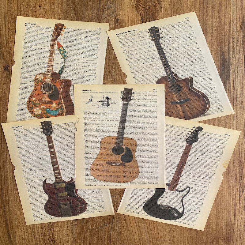Vintage Guitar Art - Etsy