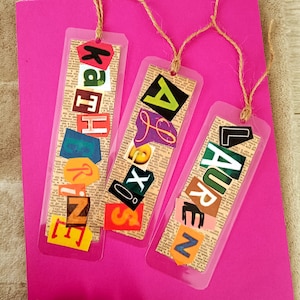 Bookmark From 100-year-old Book and Magazine Letters, Personalized ...