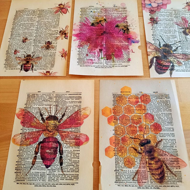 Bee Art, Bee Poster, Bee Decor, Kitchen Decor, Wildlowers, Wildlower ...