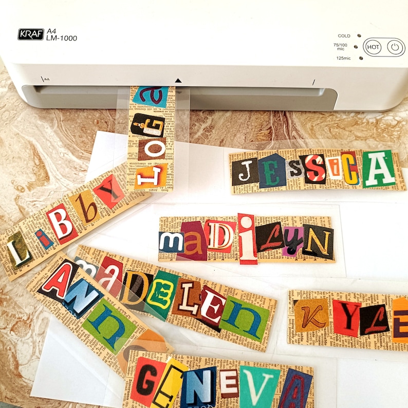Bookmark From 100-year-old Book and Magazine Letters, Personalized ...