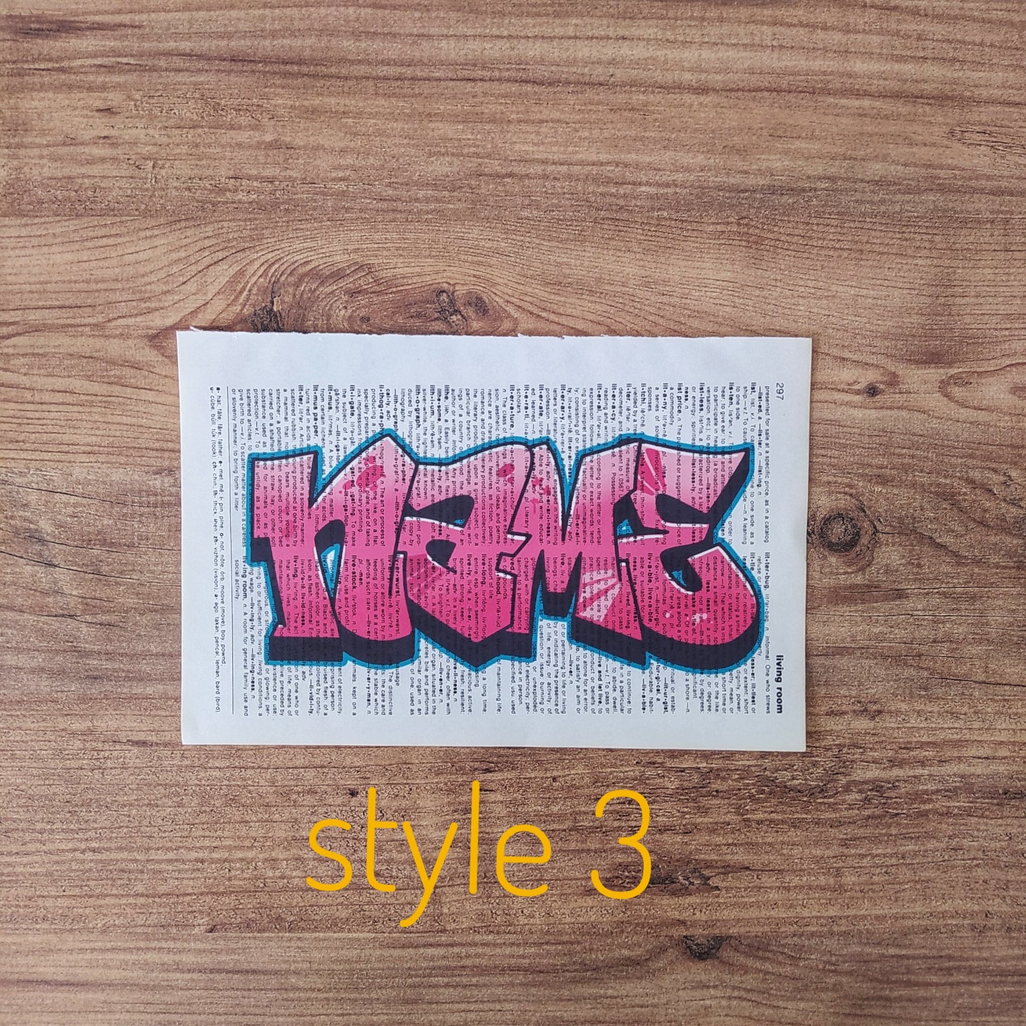 50 Years Old Dictionary Page With Custom Family Names Printed With ...