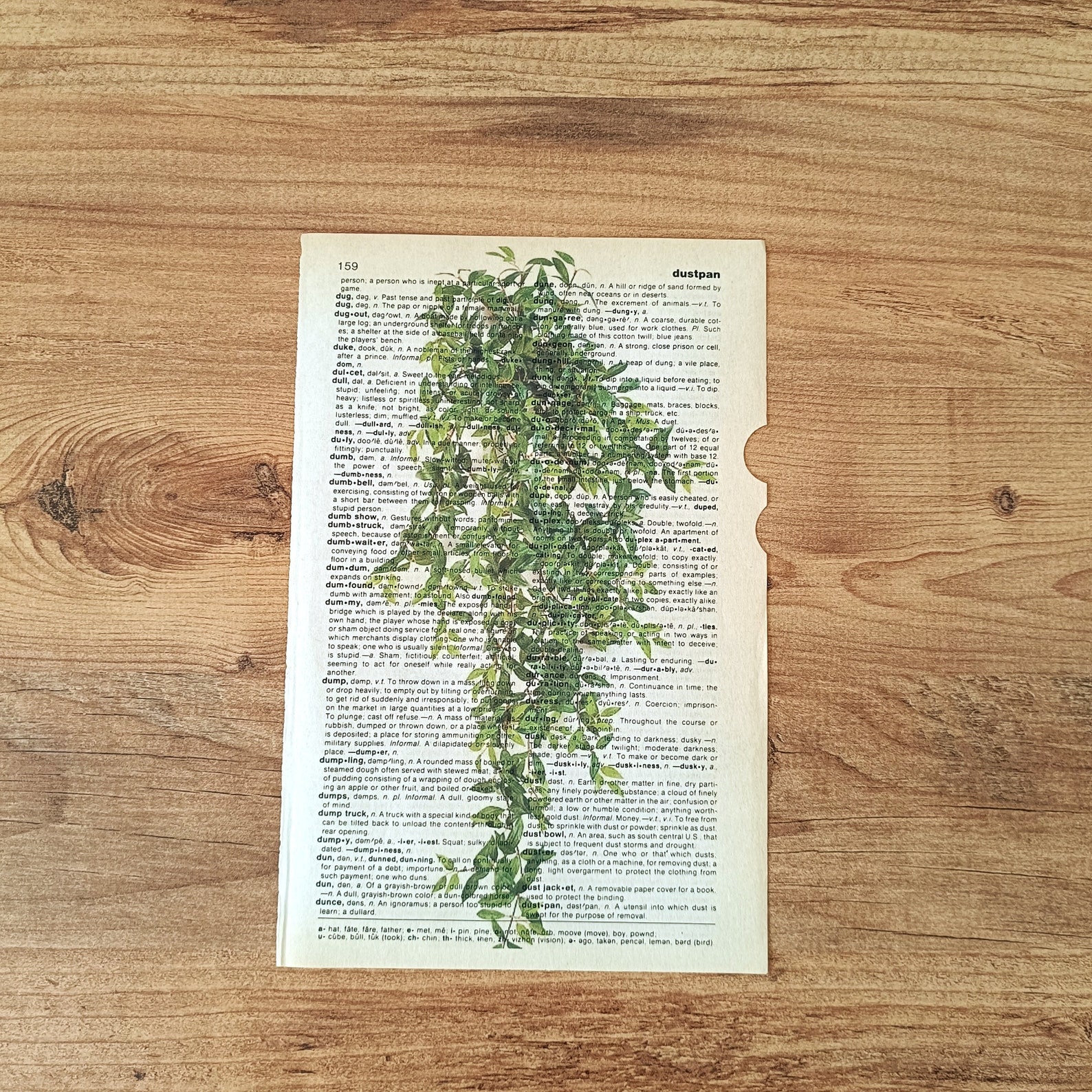 Vintage Green Floral Dictionary Print Boho Wall Art Green Leaves Flower ...