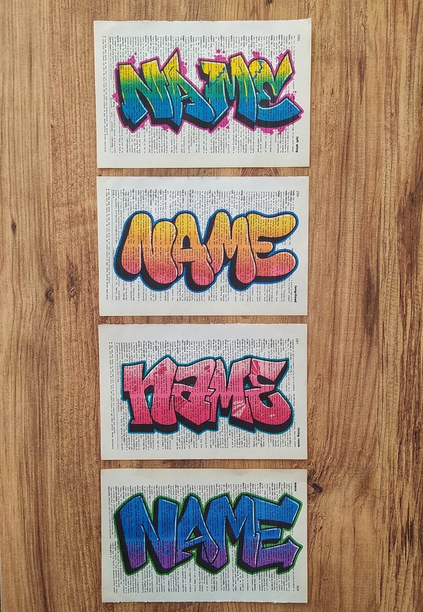 50 Years Old Dictionary Page With Custom Family Names Printed With ...