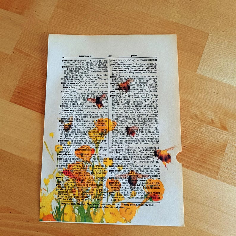Bee Art, Bee Poster, Bee Decor, Kitchen Decor, Wildlowers, Wildlower ...