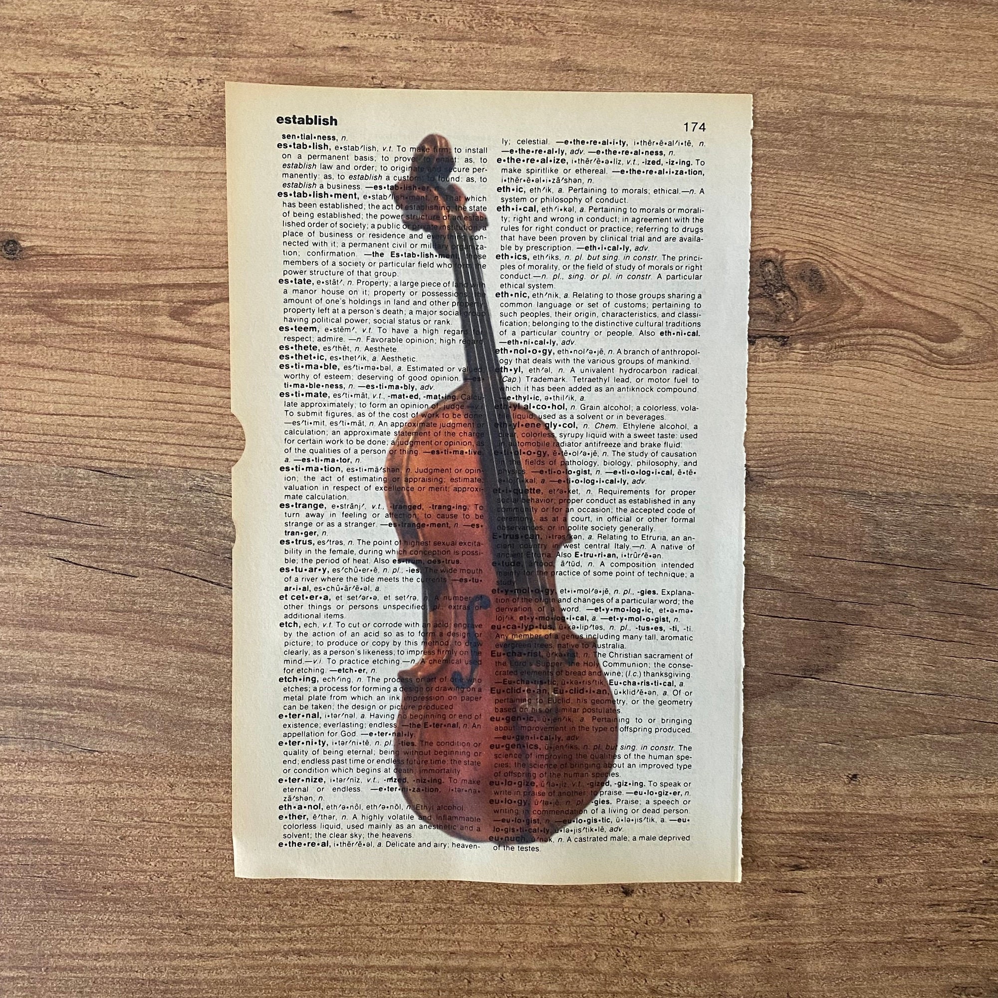6 Violin Dictionary Artwork Gallery Wall Set Music Poster - Etsy