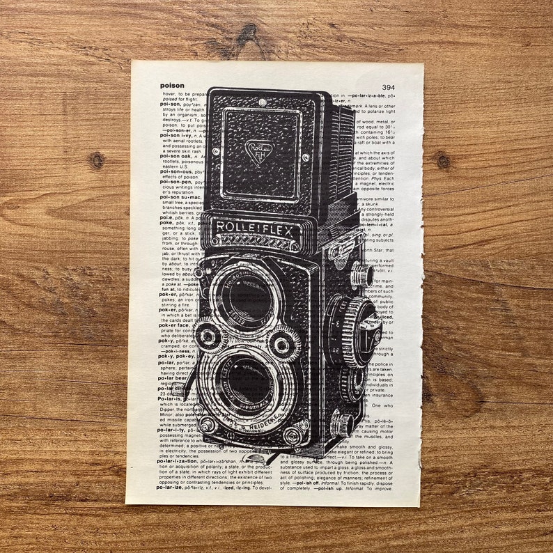 Vintage Camera Book Page Print Black and White Art Camera - Etsy