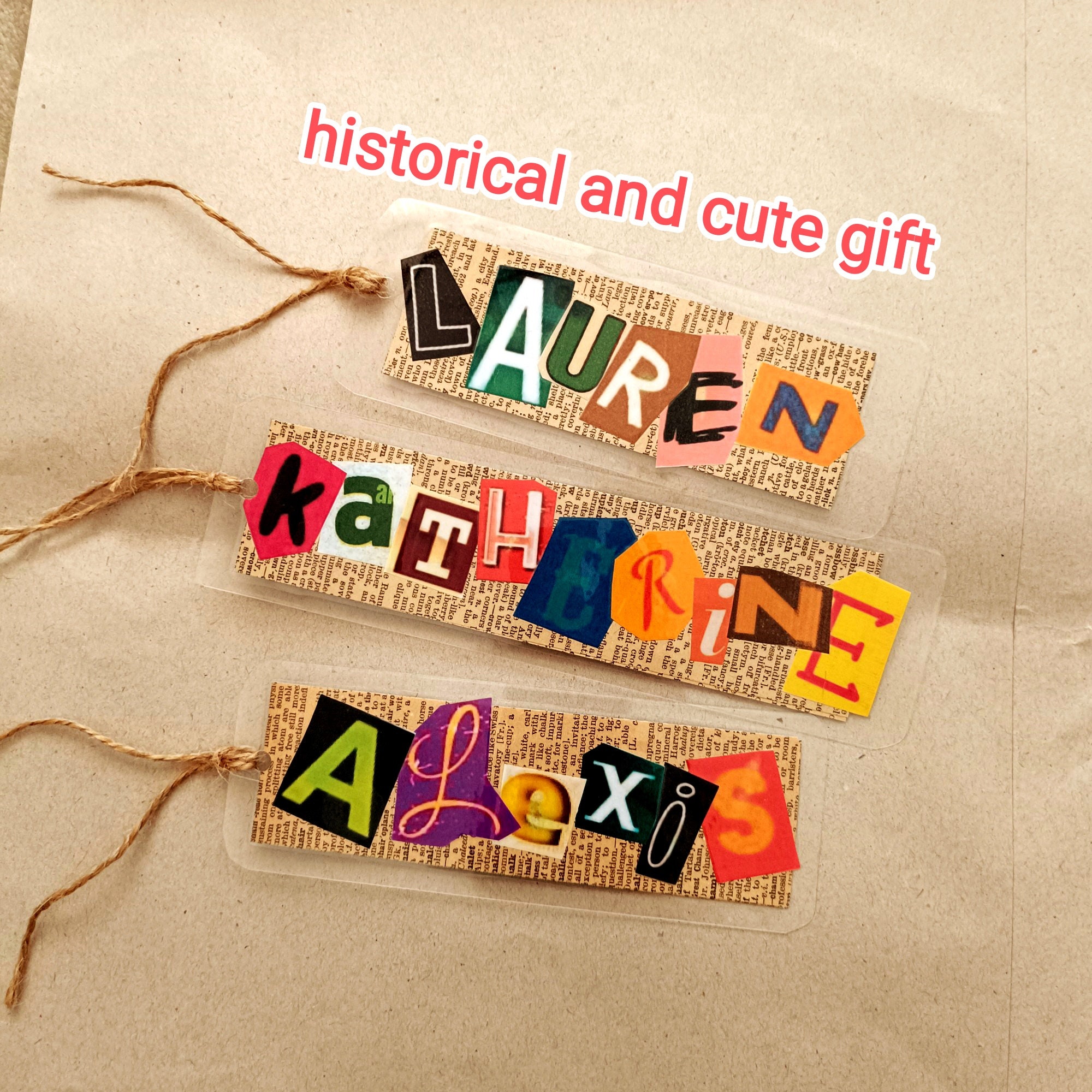 Bookmark From 100-year-old Book and Magazine Letters, Personalized ...