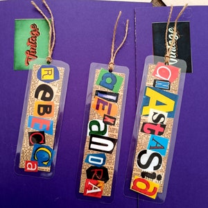 Bookmark From 100-year-old Book and Magazine Letters, Personalized ...