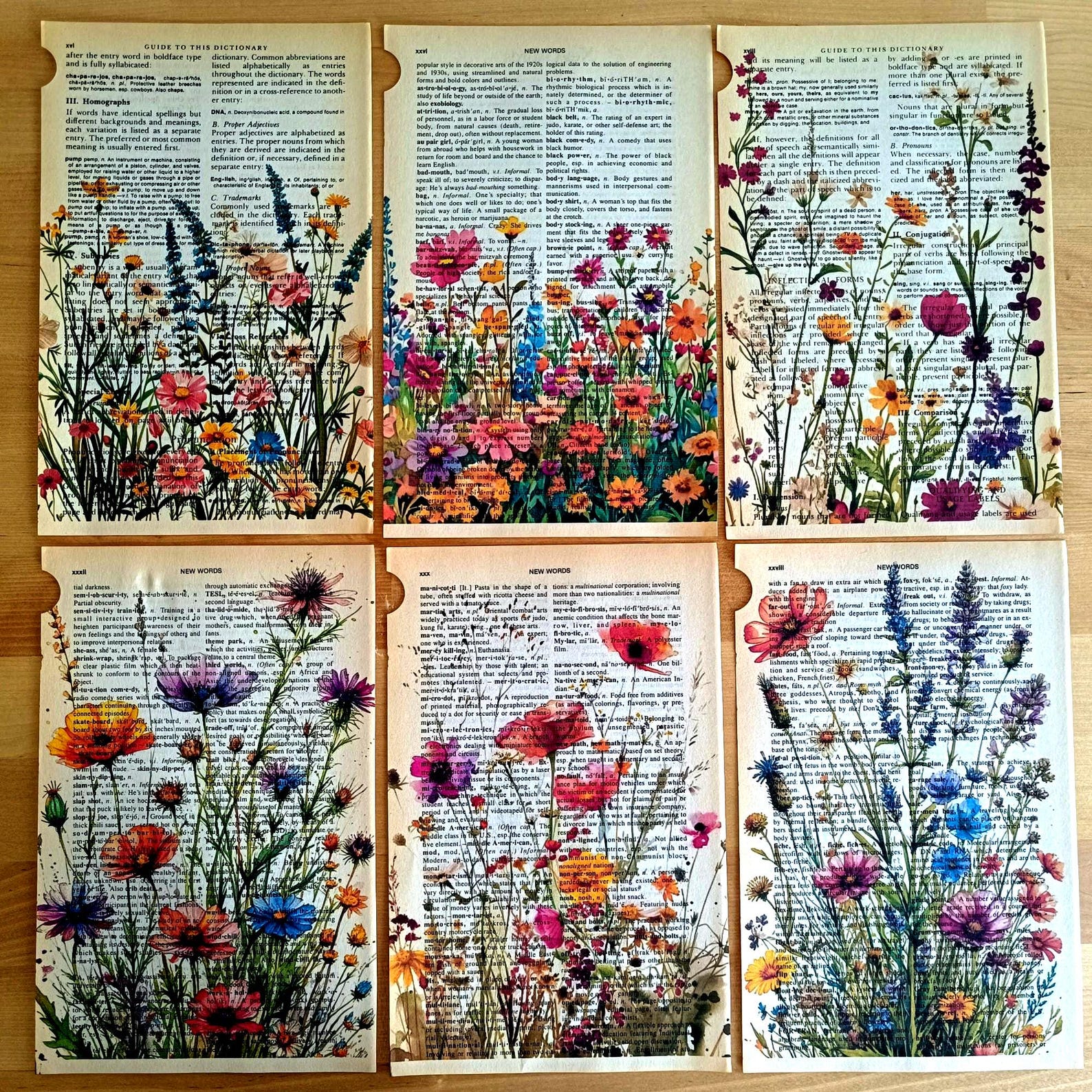 Wildflowers Poster Set of 6, Floral Poster Set, Wildlowers Posters ...