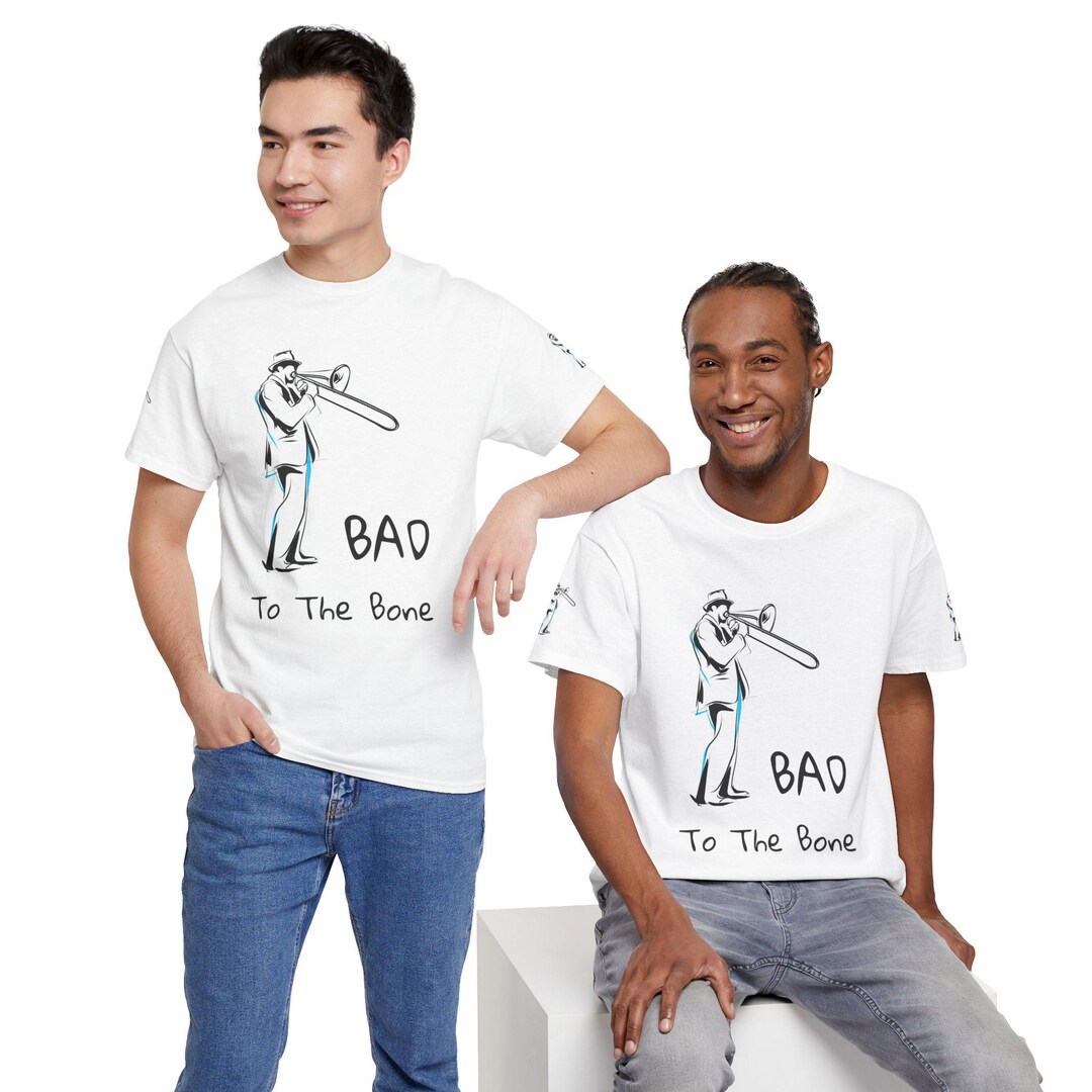 Trombone Player Illustration Tee | "bad to the Bone" Music Shirt - Etsy