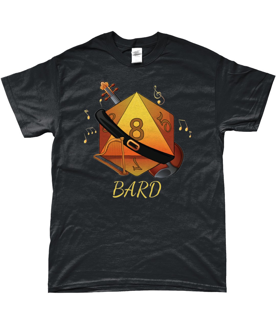 Dungeons & Dragons Bard T Shirt, Dnd T Shirt, RPG T Shirt, Bard Dice ...