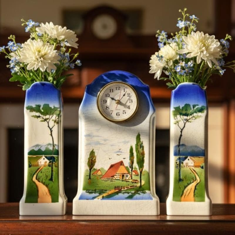 Art Deco Pottery Clock - Etsy UK