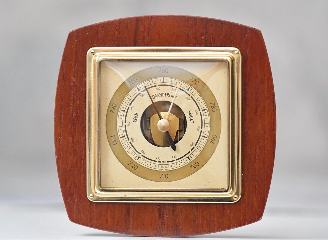 Vintage Danish Modern Teak Wood Barometer - Restored 1960s German ...