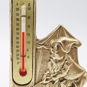 1940's Vintage Peerage Cast Brass Desk Thermometer A Circus Dwarf Tests ...