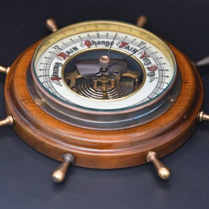 Ships Wheel Wall Barometer by Renowned German Manufacturer JG Gischard ...
