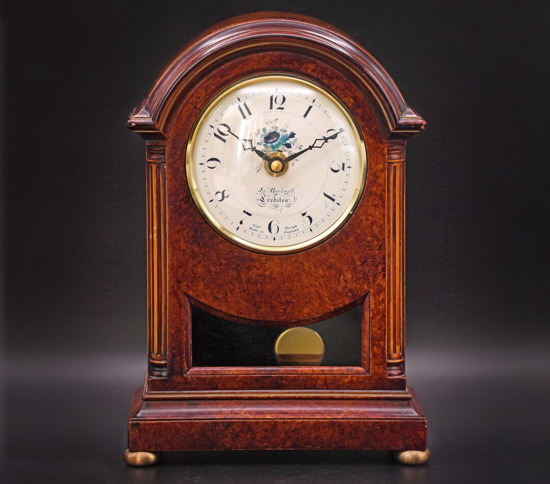 Vintage 1990s Edwardian-style Pendulum Mantel Clock by Roger Lascelles ...