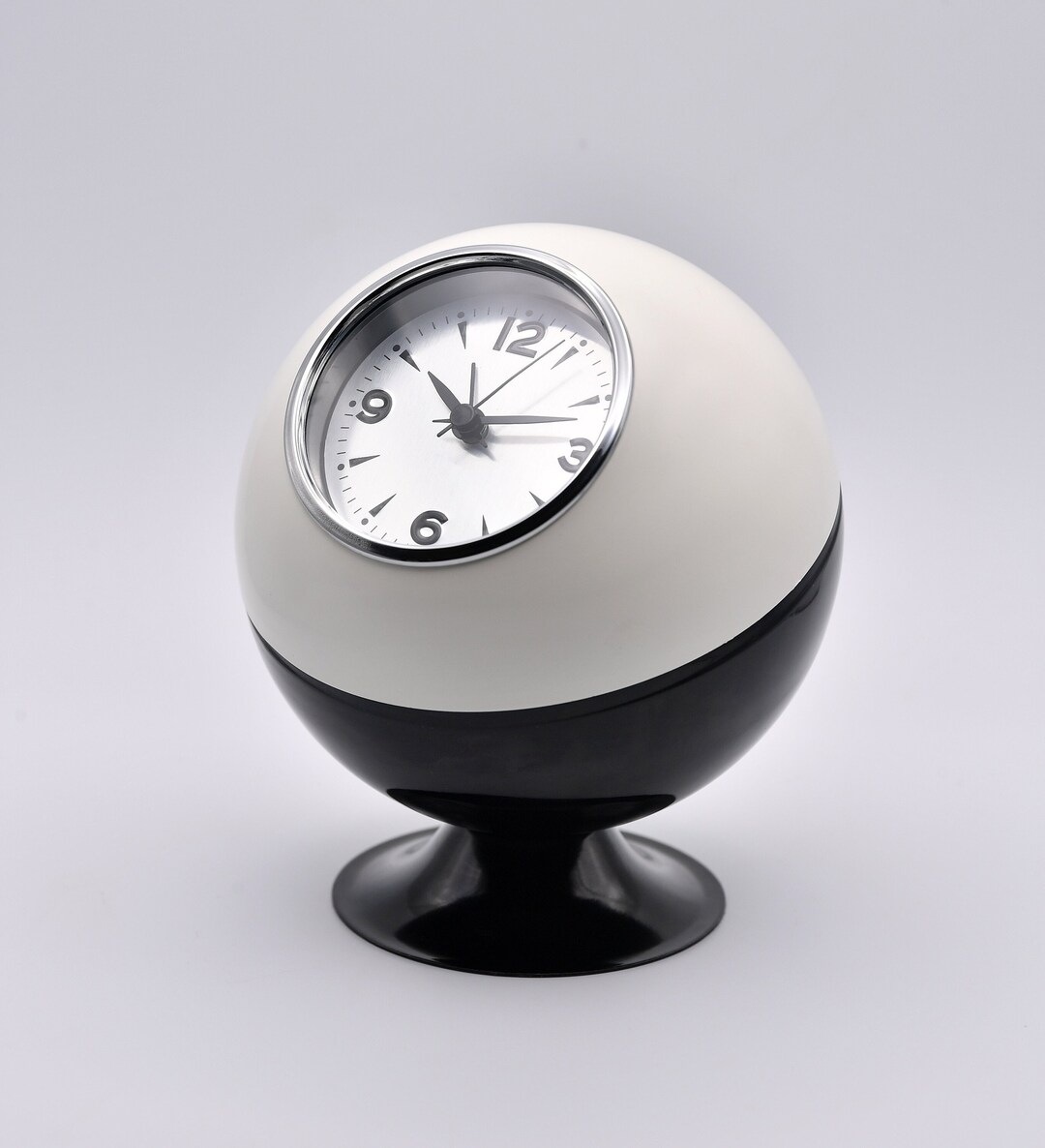 Monotone 60's Atomic Styled Globe Clock & Storage Compartment - Made ...