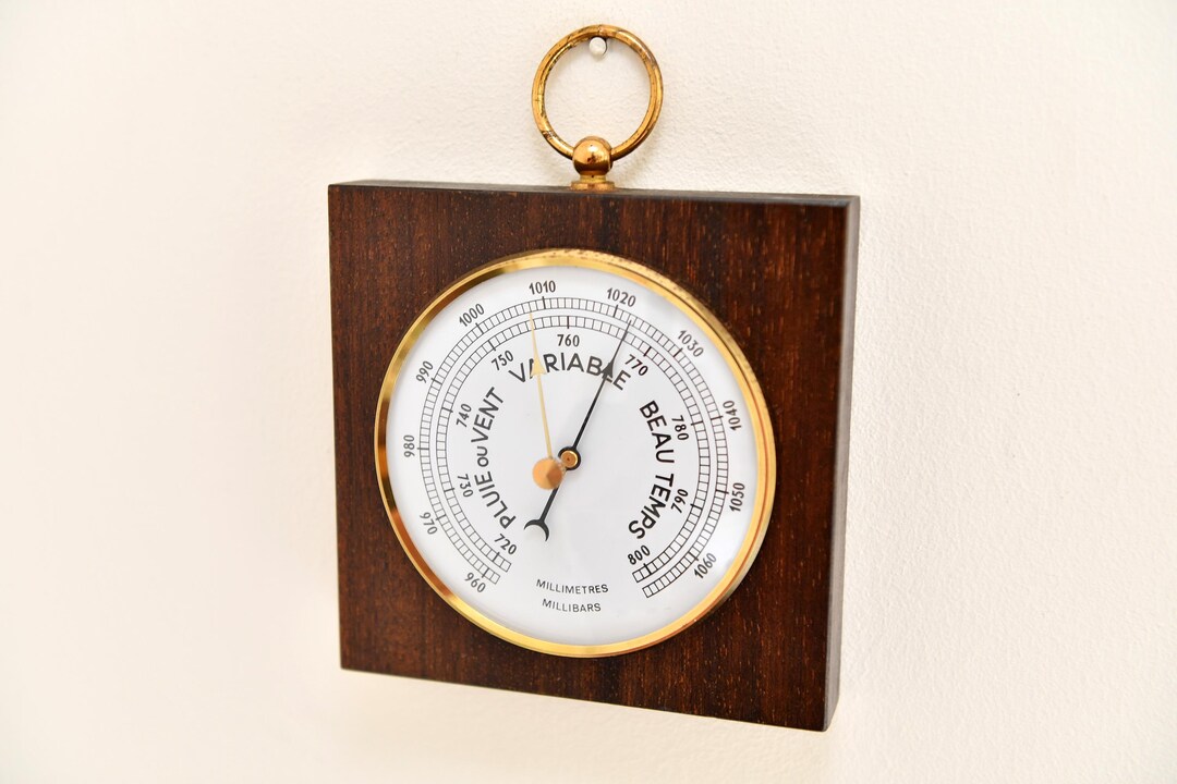 French Square Compact Wall Hanging Barometer Circa 1994 Smart Weather ...