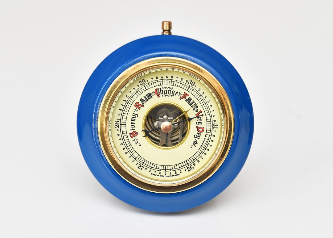Miniature West German Wall Barometer With Enamelled Face & Wooden Body ...