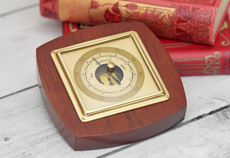 Vintage Danish Modern Teak Wood Barometer - Restored 1960s German ...