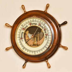 Ships Wheel Wall Barometer by Renowned German Manufacturer JG Gischard ...