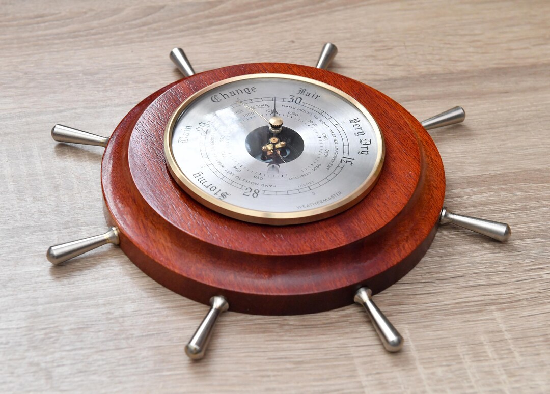 Weathermaster Ships Wheel Aneroid Wall Barometer Circa 1965 - Restored ...