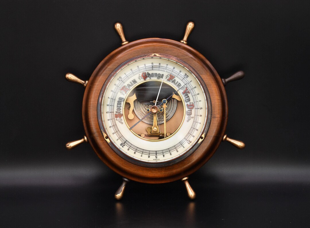 Ships Wheel Wall Barometer by Renowned German Manufacturer JG Gischard ...