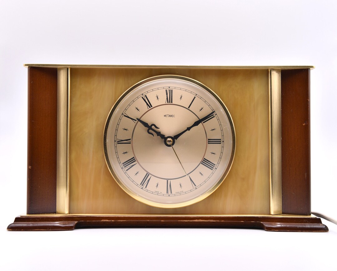 Restored 1960's Metamec 240V Electric Mantel Clock Silent and Working ...