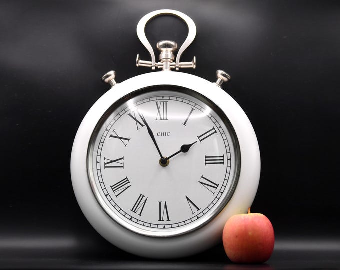 Giant Pocket Watch Wall Clock: Refurbished Metal Quartz Clock - Etsy