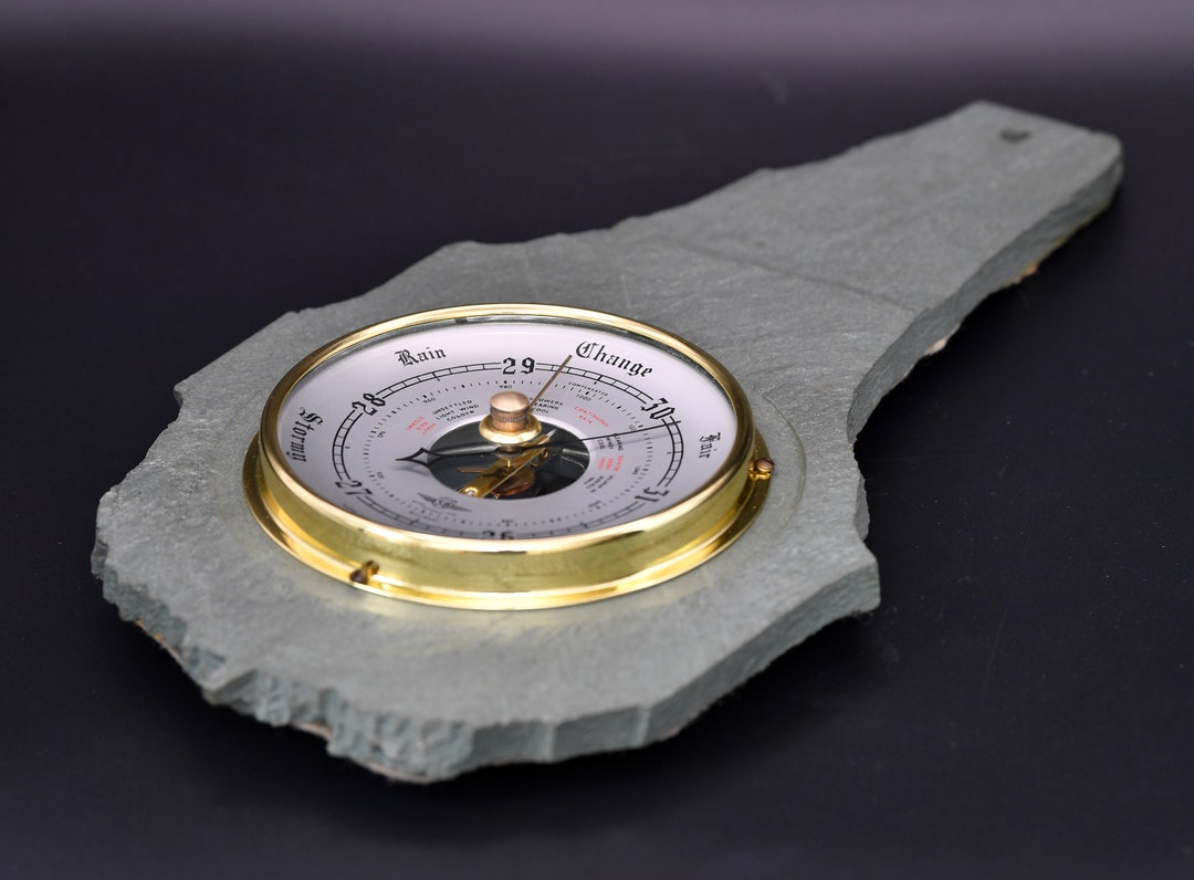 Vintage 1960's SB Shortland Slate & Brass Wall Mounted Barometer - Etsy