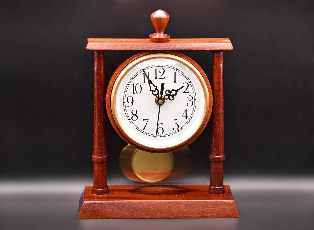 Hand Made 1980's Mahogany Pendulum Clock - Unusual Mantel or Shelf ...