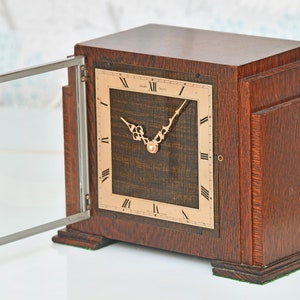 Smiths Art Deco Westminster Chiming Electric Mantel Clock With Square ...