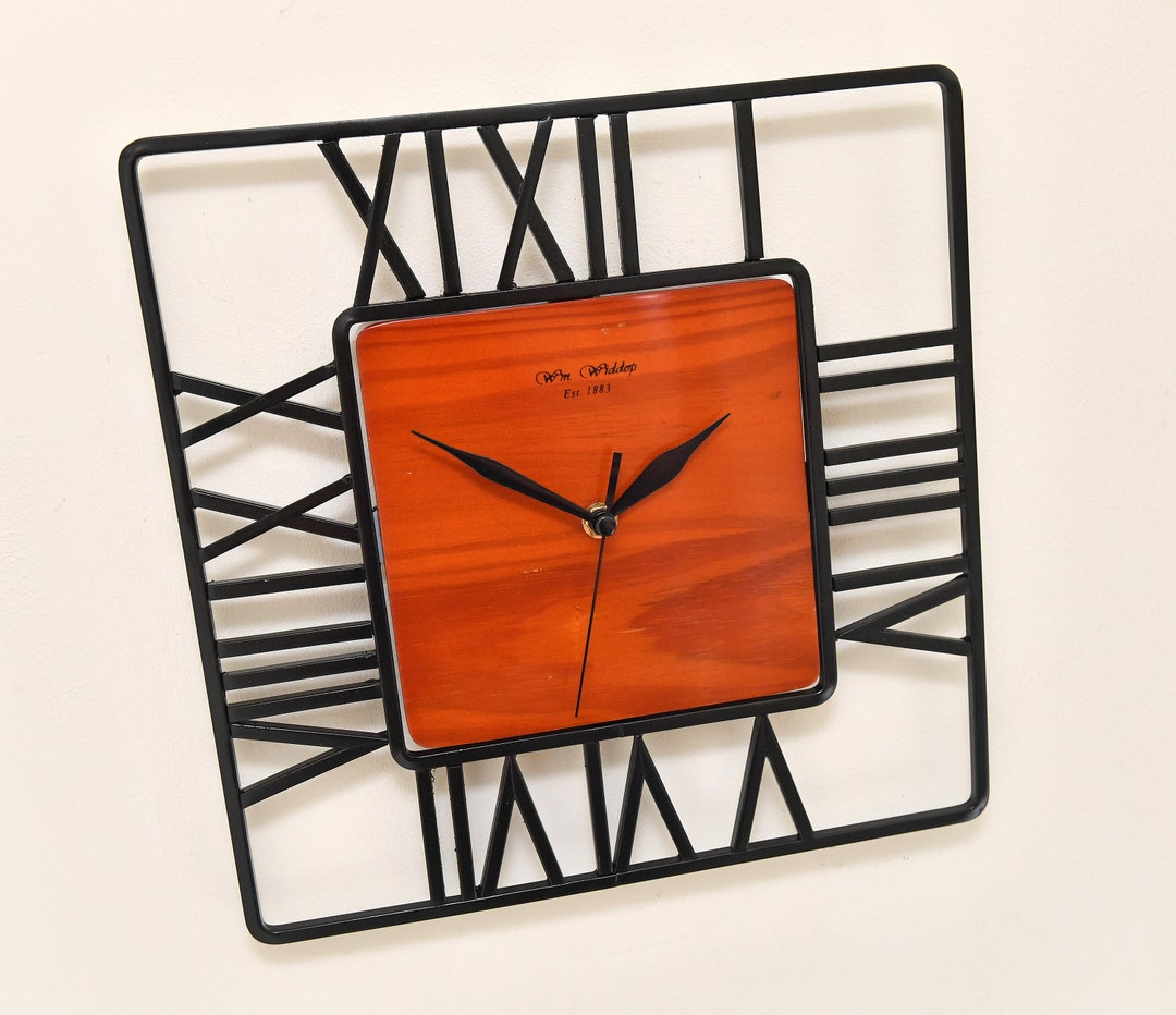 1980's Vintage William Widdop Open Metal Roman Numeral Wall Clock With ...