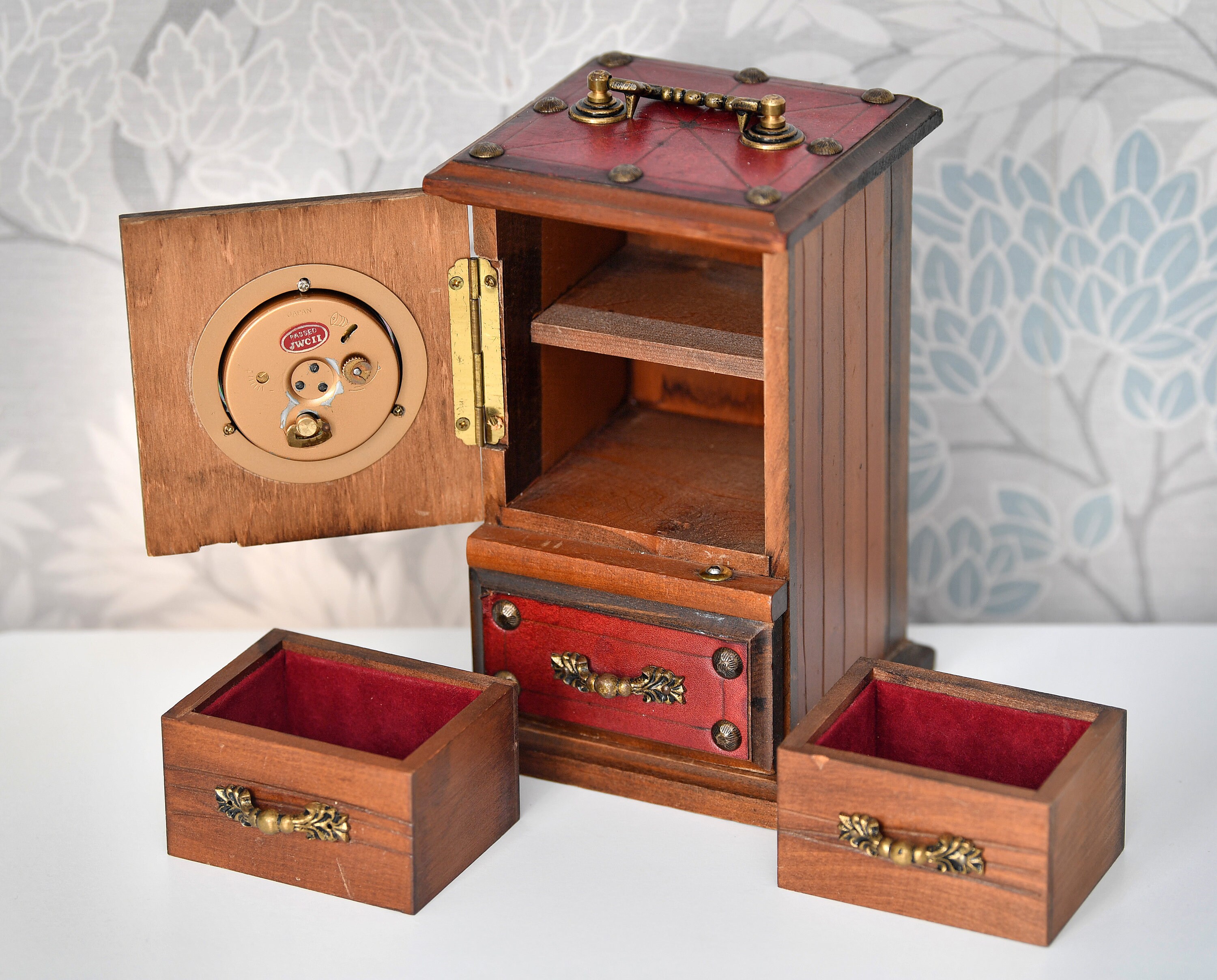 1980's Vintage Landex Royal Craft Clock With Hidden Draws - Etsy