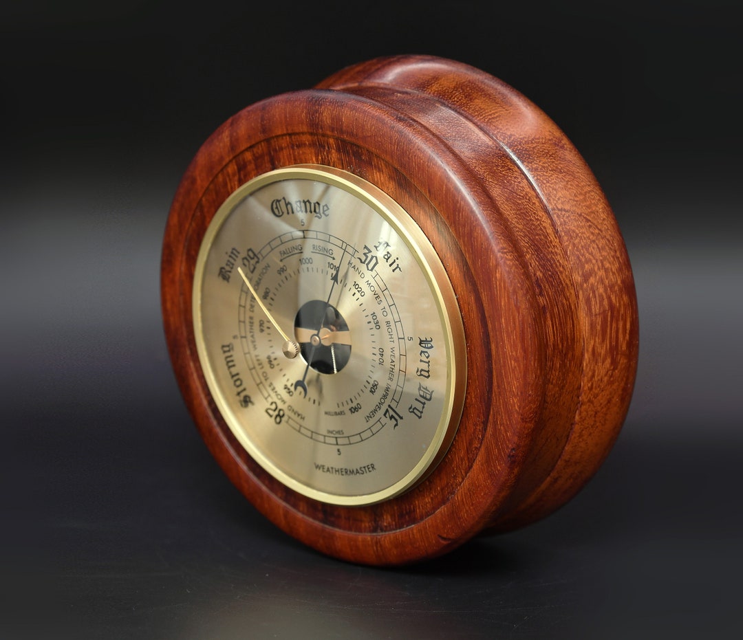 Large 1.5kg 1960's Solid Oak Wall Barometer by Weathermaster Working ...