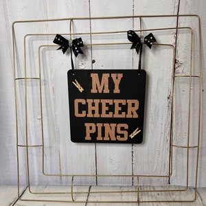 Large Metal Wall Hanging Cheer Pin Holder - Large 14" Square - Cheerleader - Cheer Comp - Cheer ...