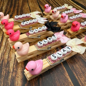 Cheerleader Good Luck Pins: Slay Ducks Glitter Spirit Pegs (pack of 10 ...