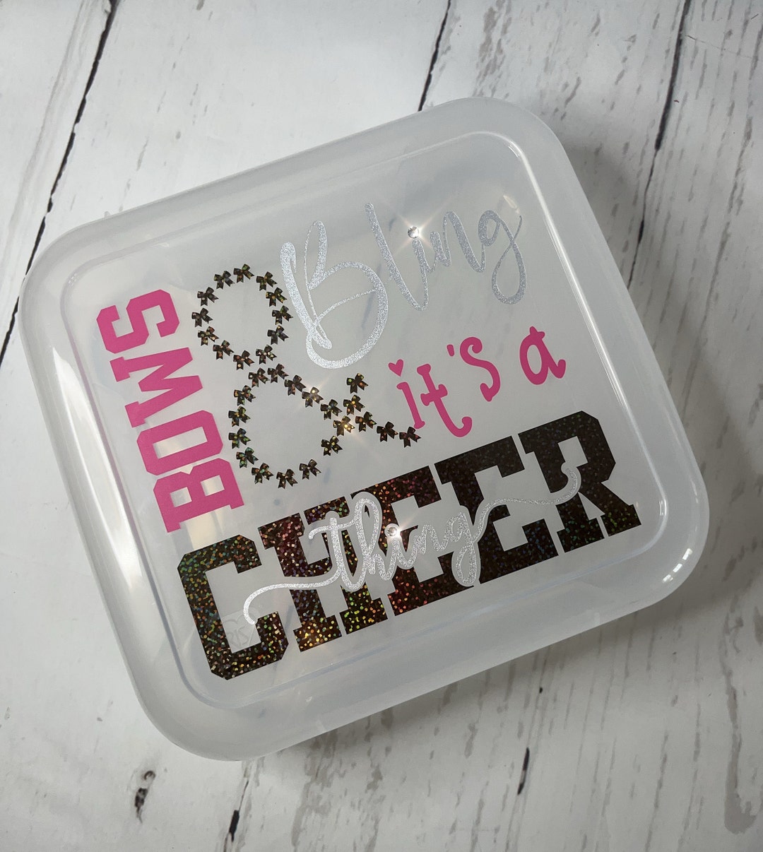 Rhinestone Cheer Bow Storage Box: Competition Bows - Etsy
