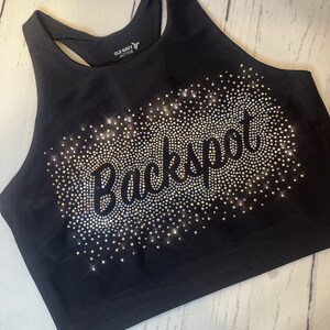 Rhinestone Backspot Cheer Crop Top Sports Bra - Etsy