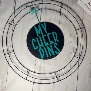 Extra Large Metal Wall Hanging Cheer Pin Holder - XL 18" Circle - Cheerleader - Cheer Comp ...