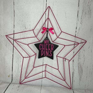 Metal Wall Hanging Cheer Pin Holder - Star - Cheer Gift - Cheer Team ...
