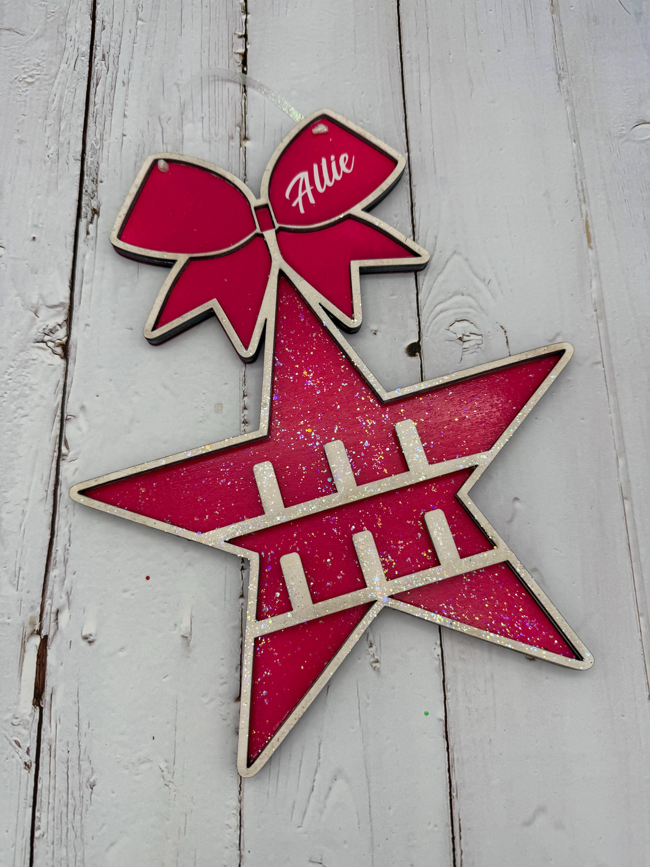 Personalized Cheer Champion Ring Holder: Wooden Star, Team Colors - Etsy
