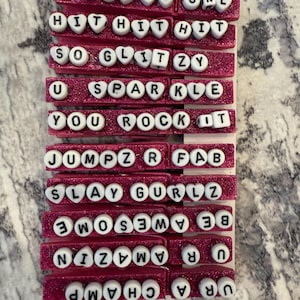 Pack of Cheer Pins With Resin Letters - Cheerleader Good Luck Pins ...