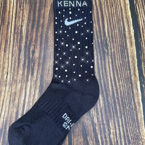 Bling Rhinestone Socks With Name - Cheer Gift - Cheerleader ...