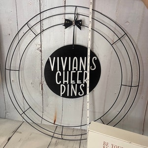 Extra Large Metal Wall Hanging Cheer Pin Holder - XL 18" Circle - Cheerleader - Cheer Comp ...