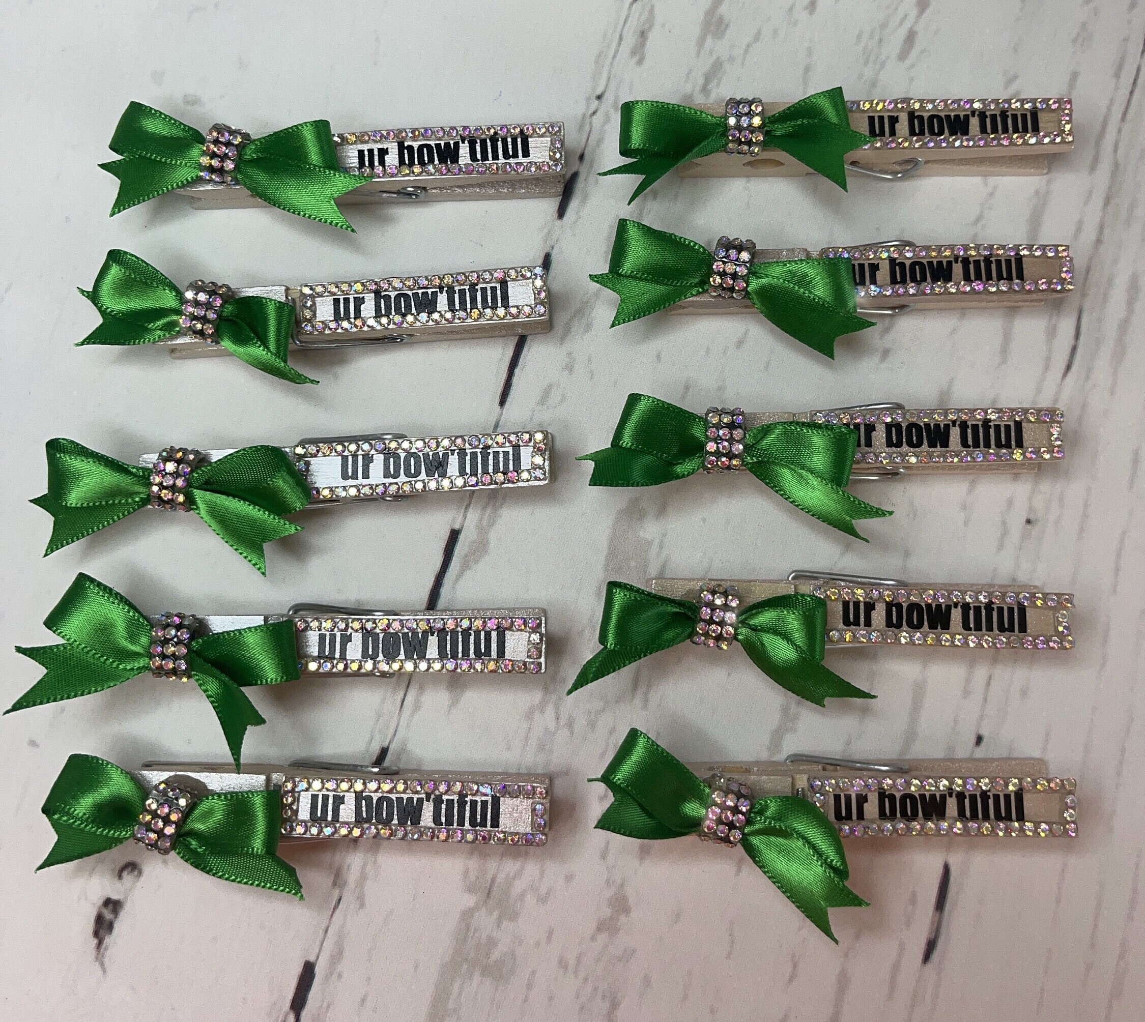 Pack of 10 Cheer Pins With Rhinestones, Bows, Vinyl Lettering ...