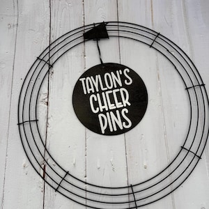 Extra Large Metal Wall Hanging Cheer Pin Holder - XL 18" Circle - Cheerleader - Cheer Comp ...